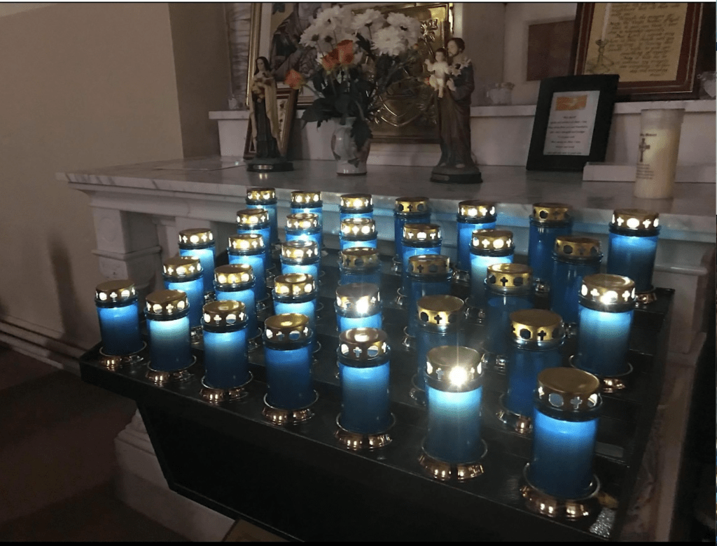 Blue Electric Candelabara (33) Lights - Desmond Wisley Ecclesiastical ...