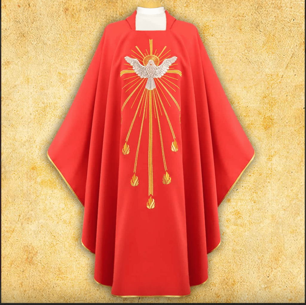Confirmation Red Chasuble - Desmond Wisley Ecclesiastical Supplies